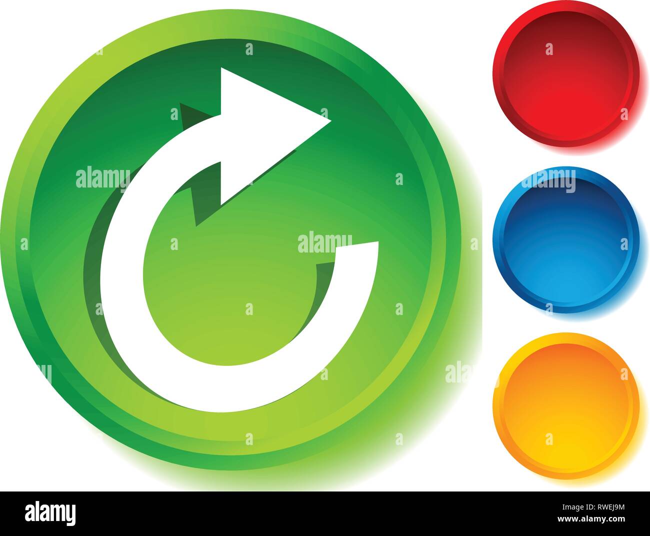 Circular arrow icon. Revolve, rotate, iteration concept icon Stock ...