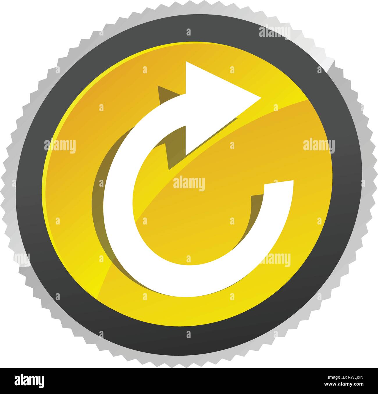 Circular arrow icon. Revolve, rotate, iteration concept icon Stock ...