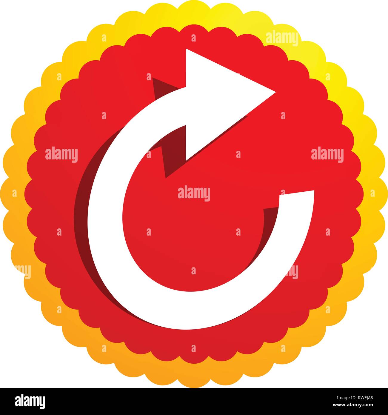 Circular arrow icon. Revolve, rotate, iteration concept icon Stock ...