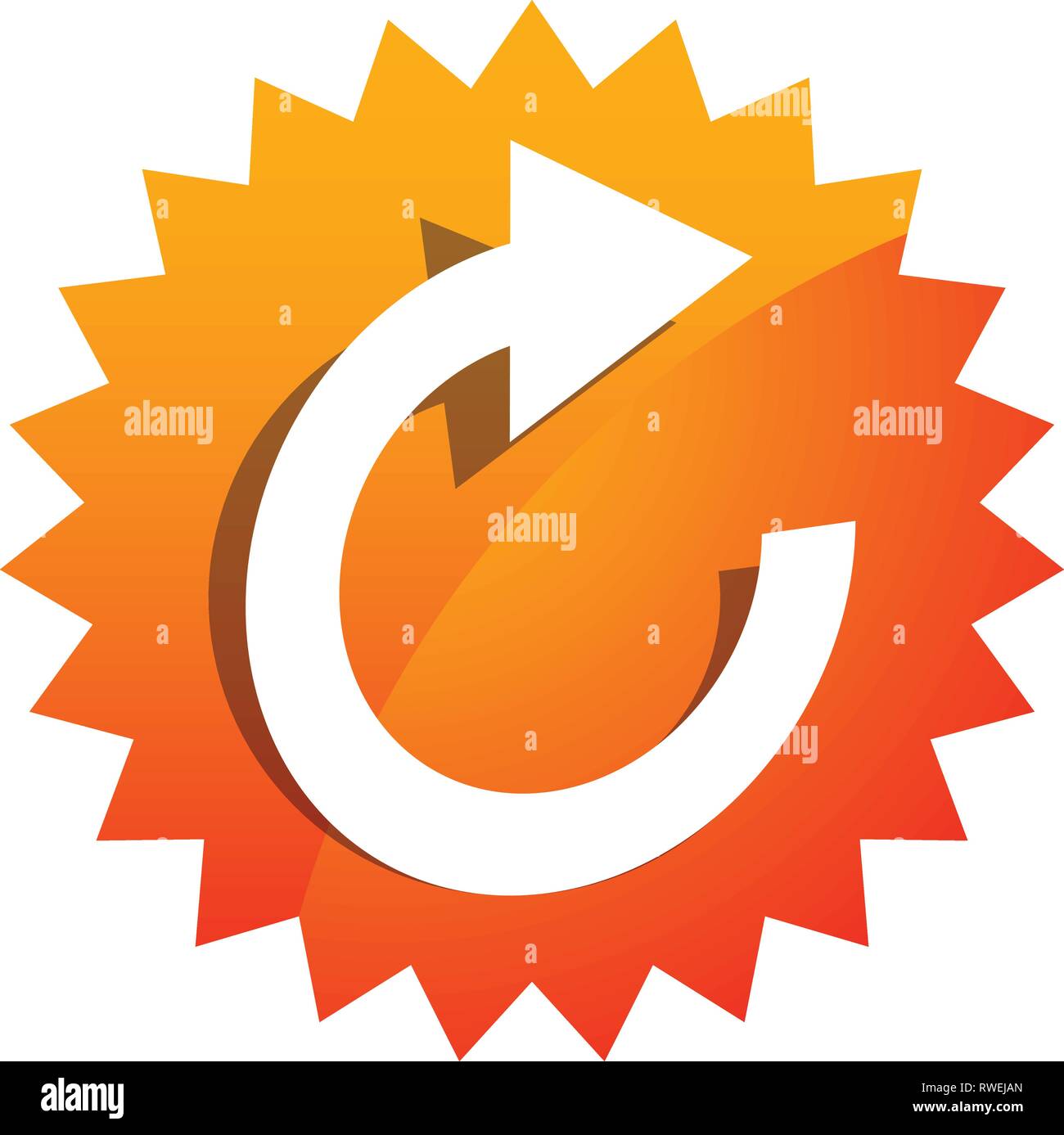 Circular arrow icon. Revolve, rotate, iteration concept icon Stock ...