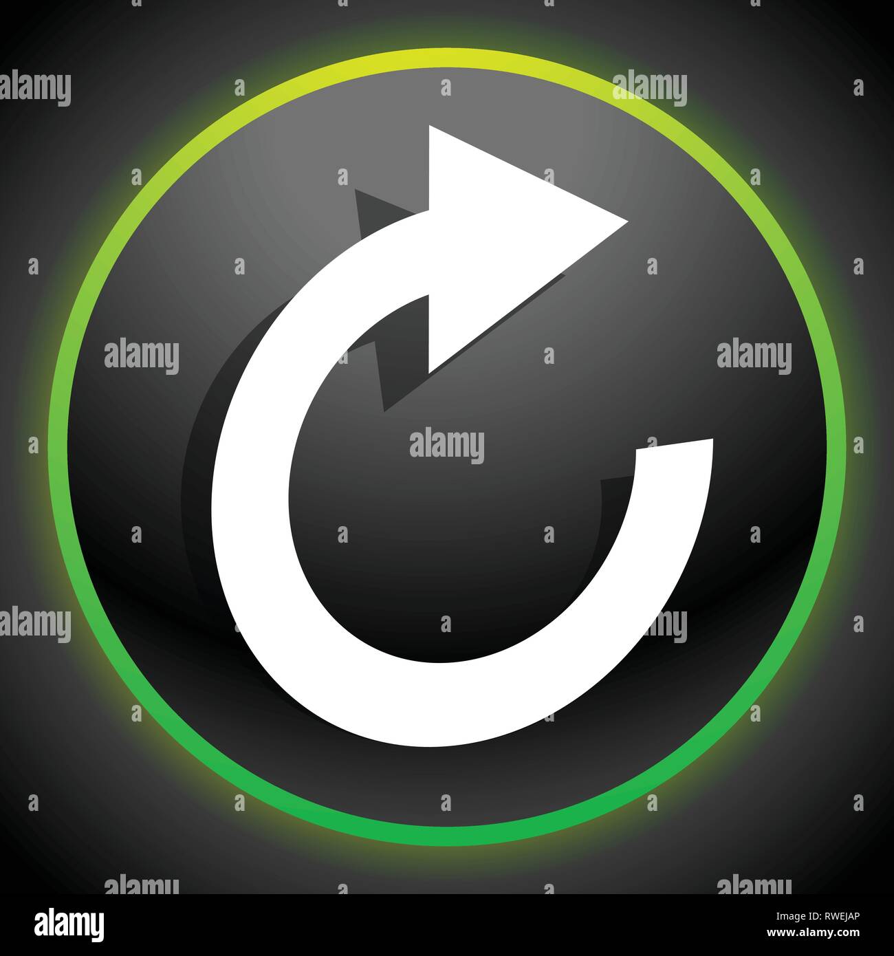 Circular arrow icon. Revolve, rotate, iteration concept icon Stock ...