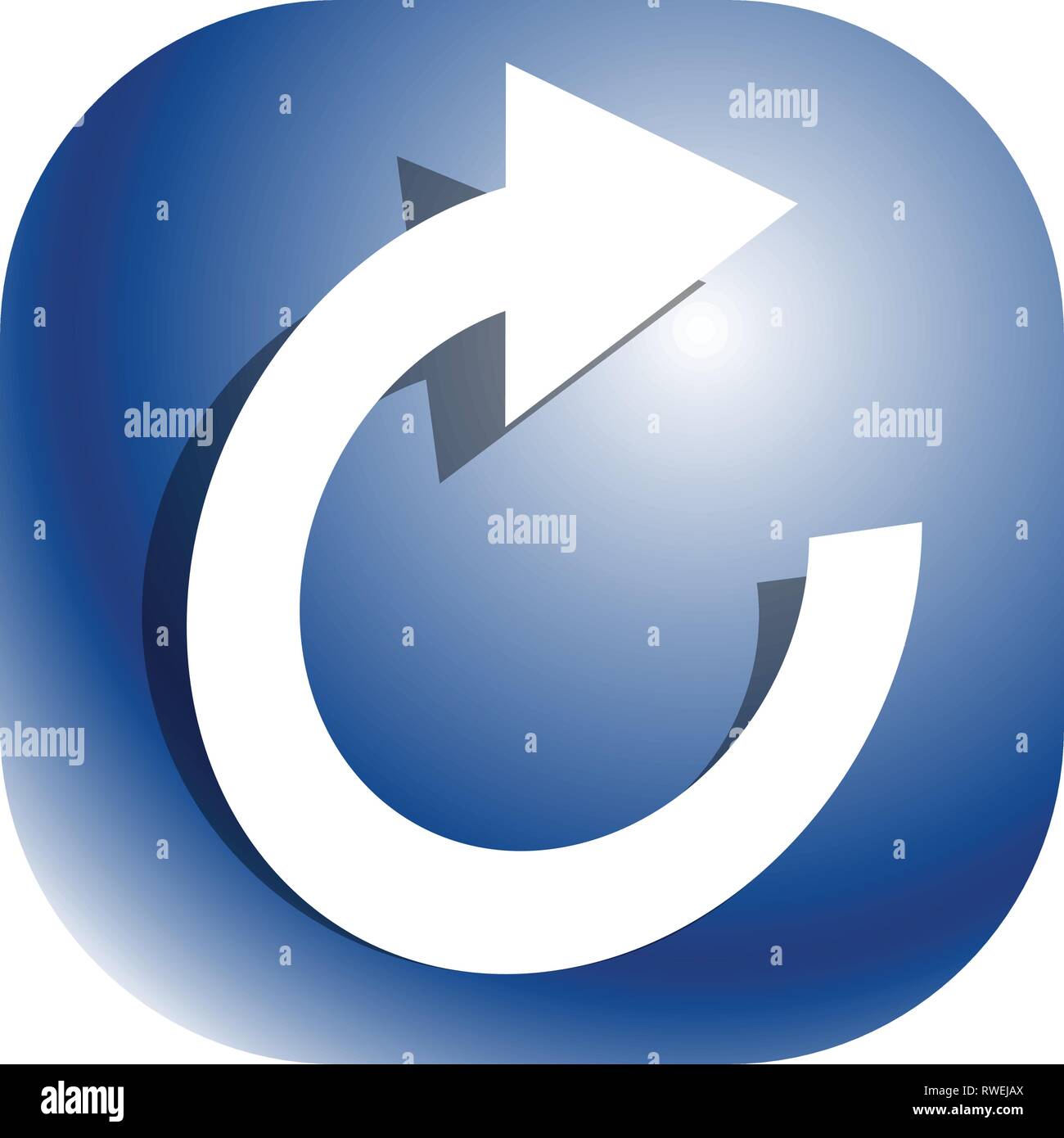 Circular arrow icon. Revolve, rotate, iteration concept icon Stock ...