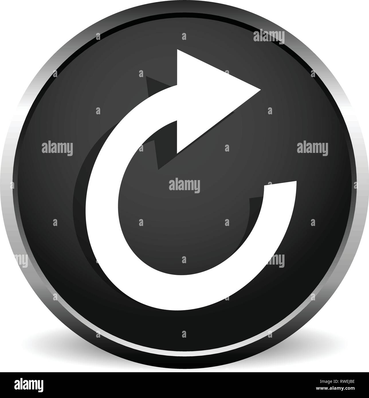 Circular arrow icon. Revolve, rotate, iteration concept icon Stock ...