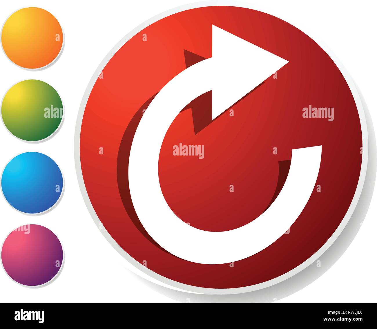 Circular arrow icon. Revolve, rotate, iteration concept icon Stock ...