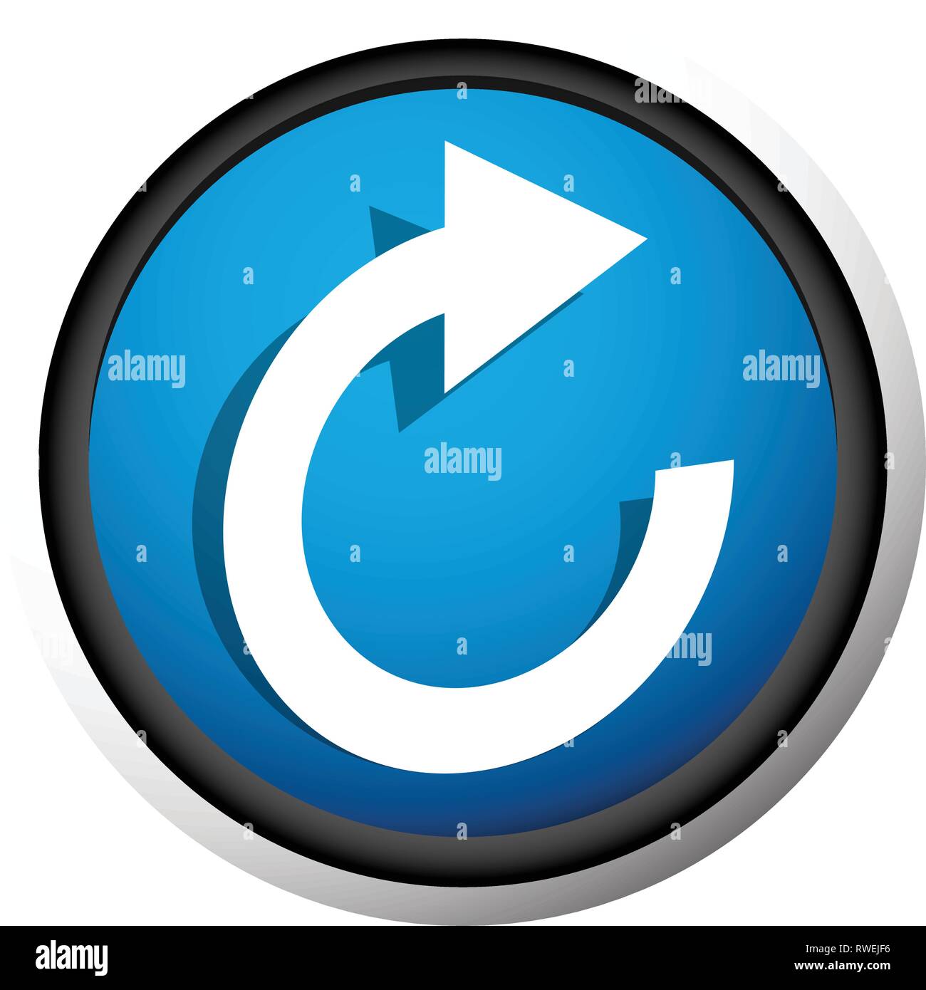 Circular arrow icon. Revolve, rotate, iteration concept icon Stock ...