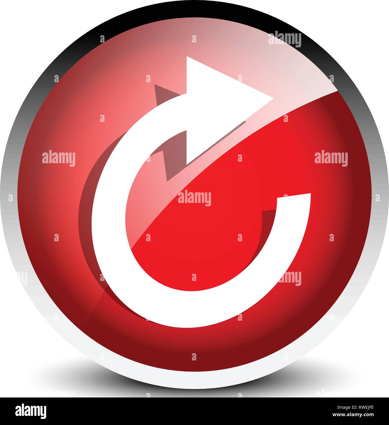 Circular arrow icon. Revolve, rotate, iteration concept icon Stock ...