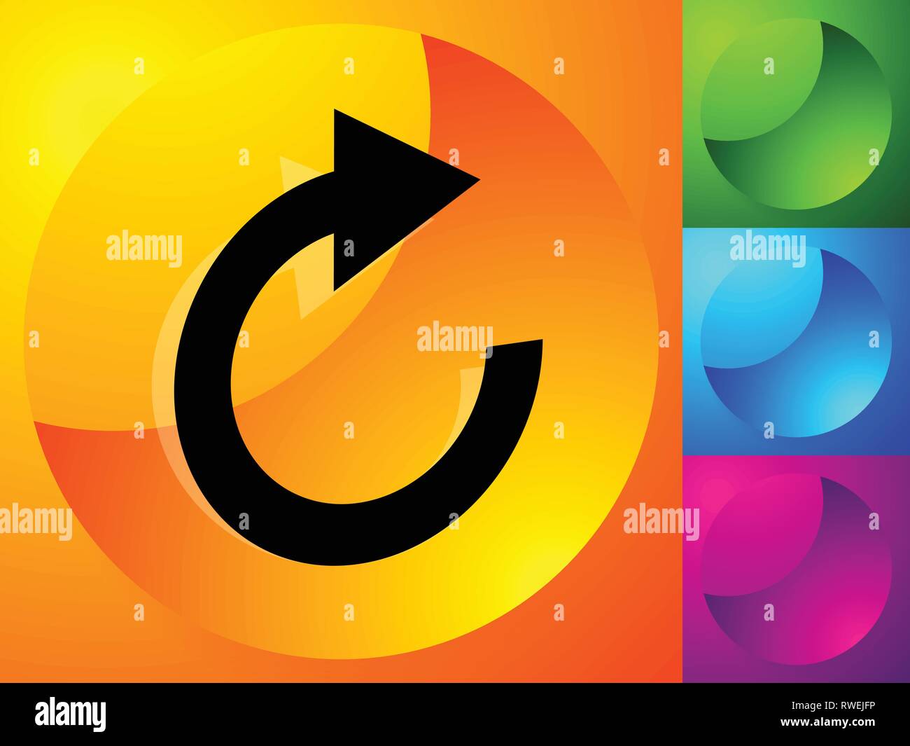 Circular arrow icon. Revolve, rotate, iteration concept icon Stock ...