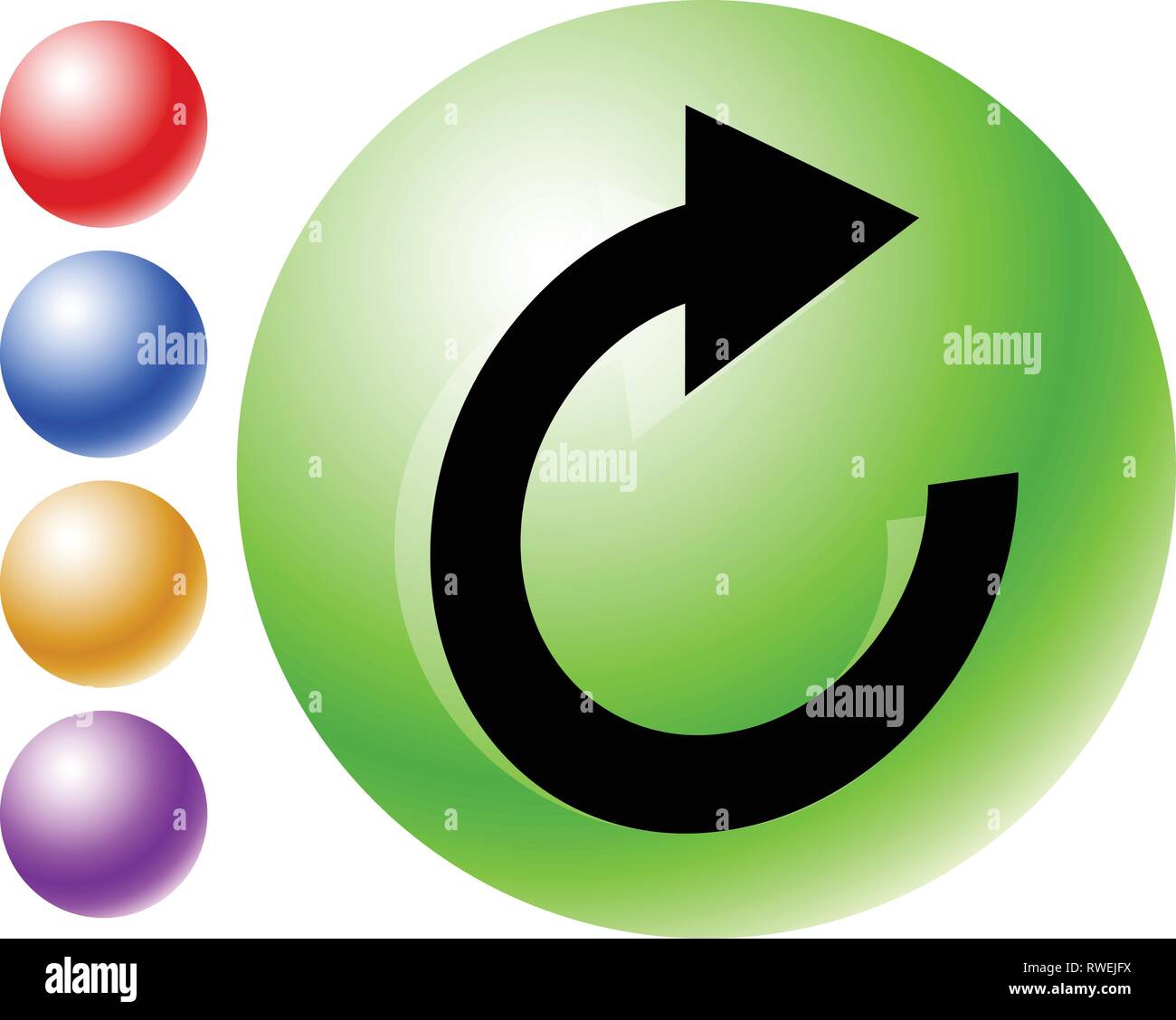 Circular arrow icon. Revolve, rotate, iteration concept icon Stock ...