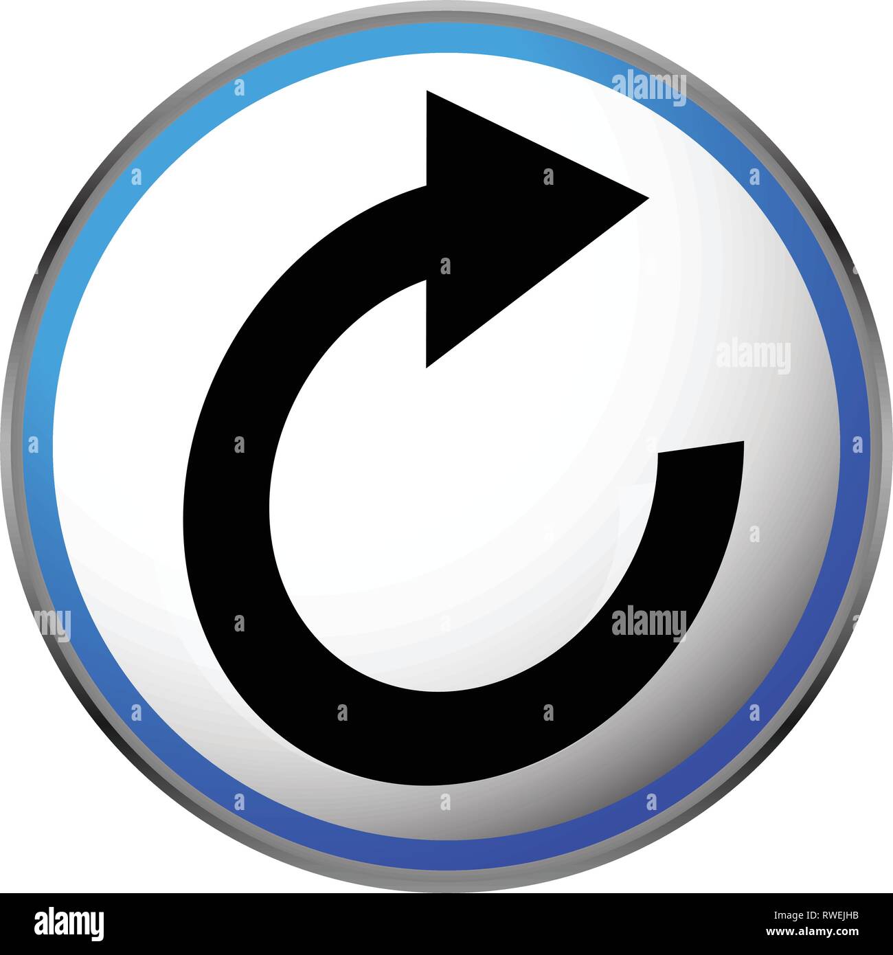 Circular arrow icon. Revolve, rotate, iteration concept icon Stock ...