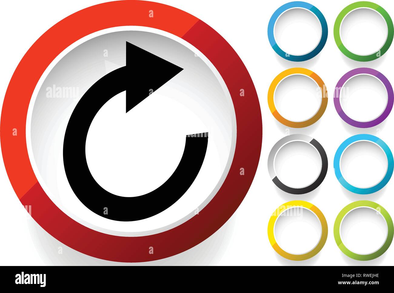 Circular arrow icon. Revolve, rotate, iteration concept icon Stock ...