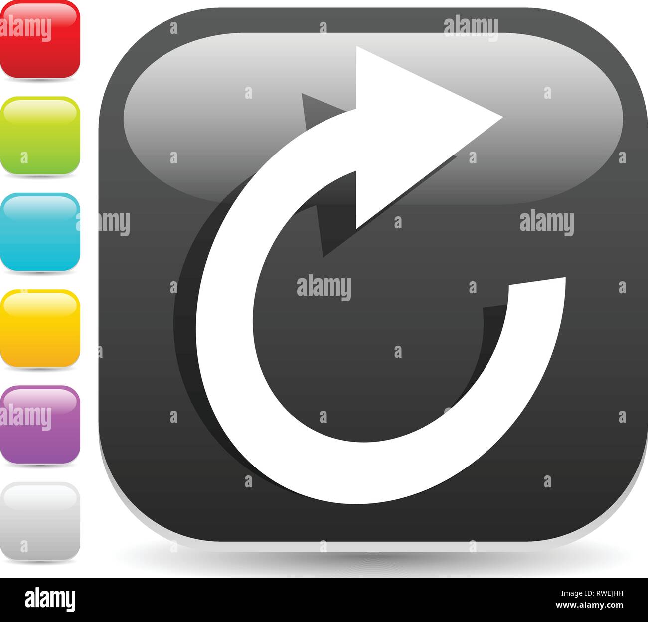 Circular arrow icon. Revolve, rotate, iteration concept icon Stock ...
