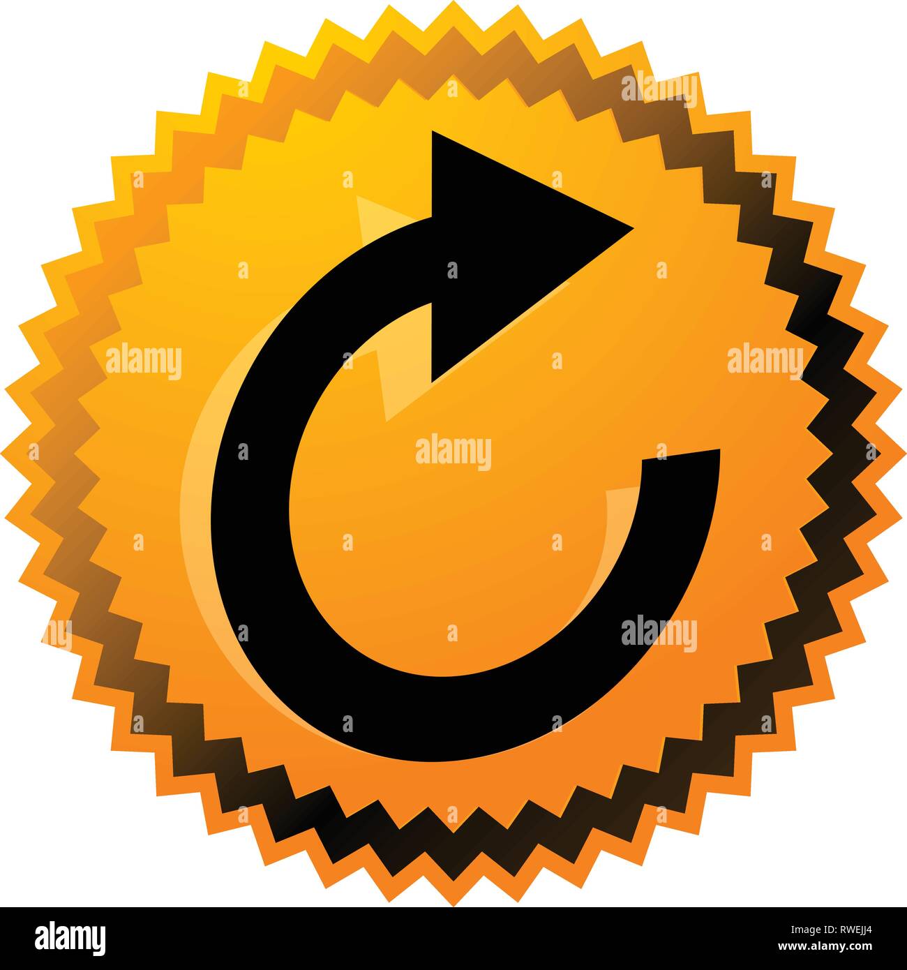 Circular arrow icon. Revolve, rotate, iteration concept icon Stock ...