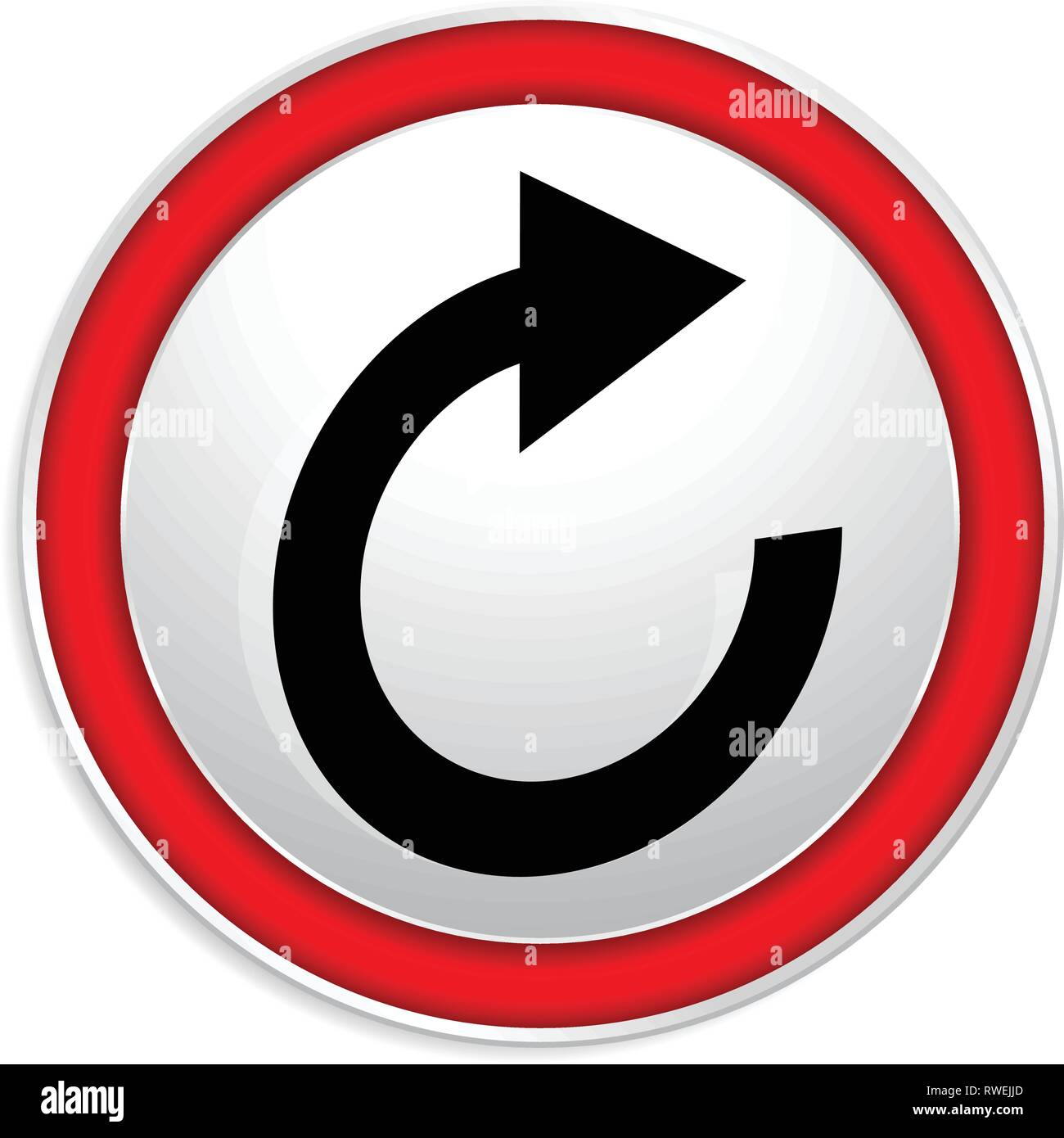 Circular arrow icon. Revolve, rotate, iteration concept icon Stock ...