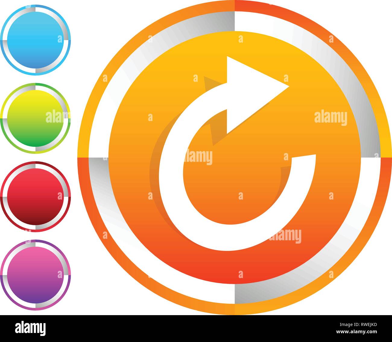 Circular arrow icon. Revolve, rotate, iteration concept icon Stock ...