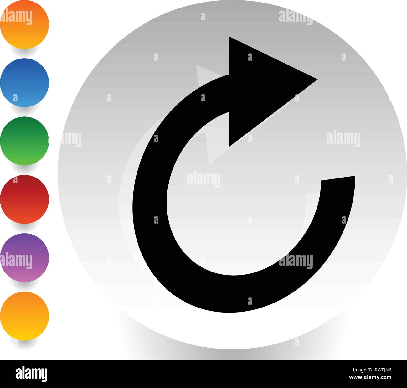 Circular arrow icon. Revolve, rotate, iteration concept icon Stock ...