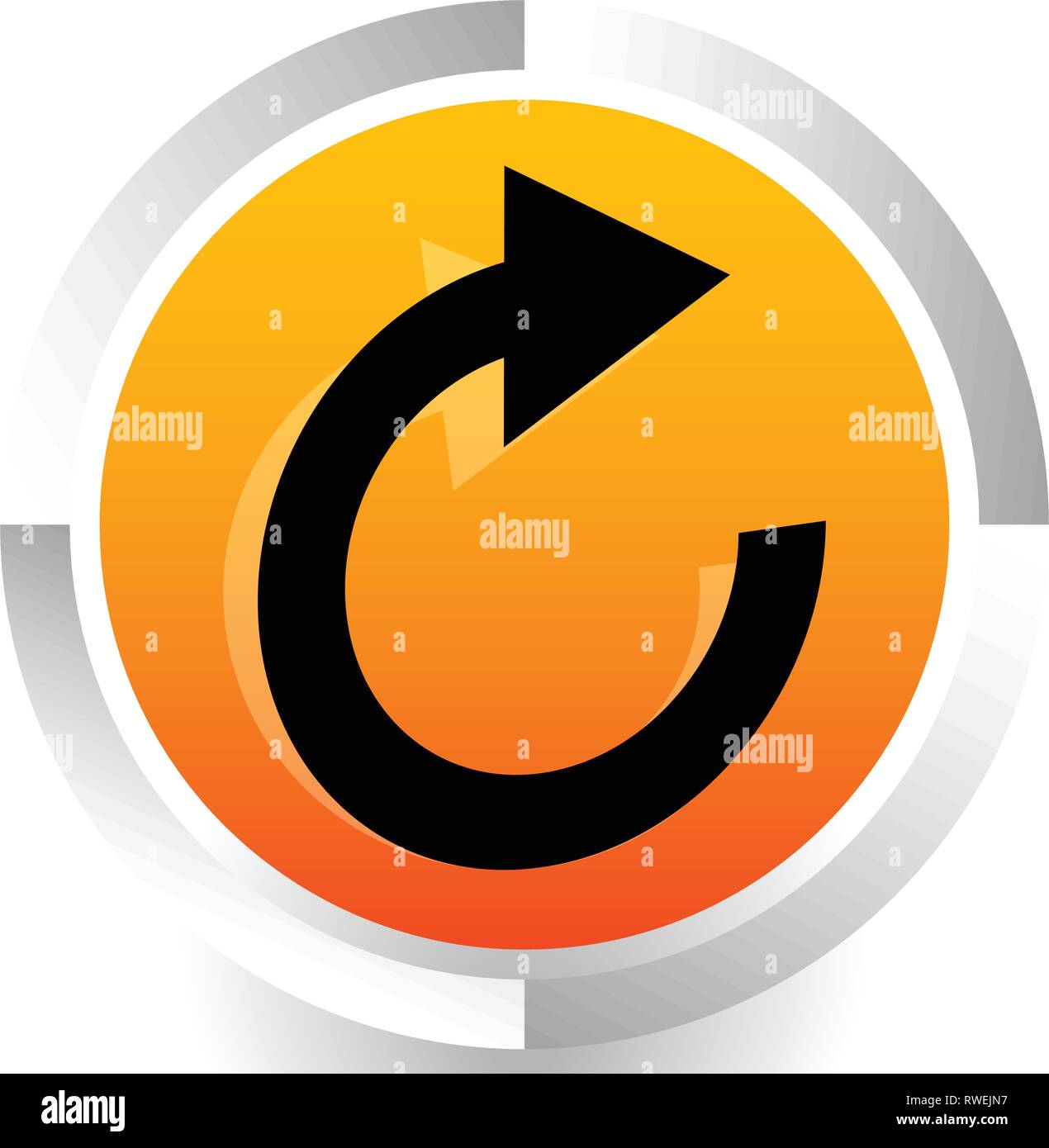 Circular arrow icon. Revolve, rotate, iteration concept icon Stock ...