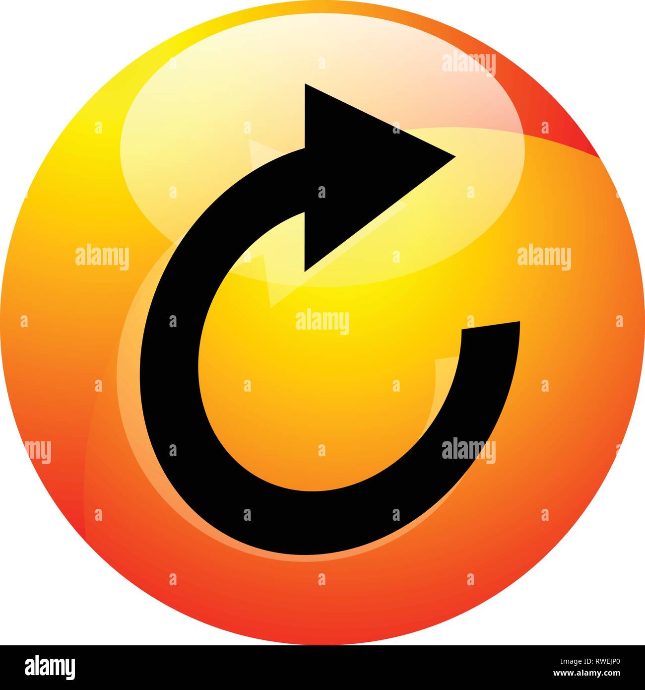 Circular arrow icon. Revolve, rotate, iteration concept icon Stock ...