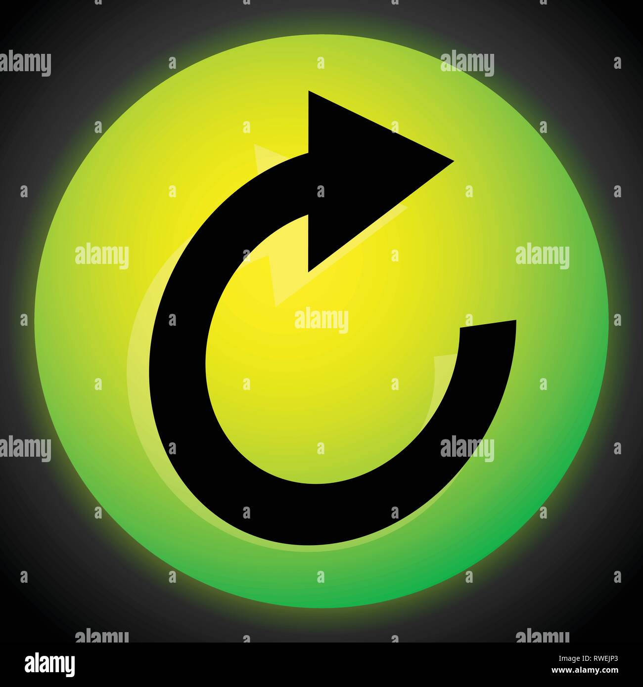 Circular arrow icon. Revolve, rotate, iteration concept icon Stock ...