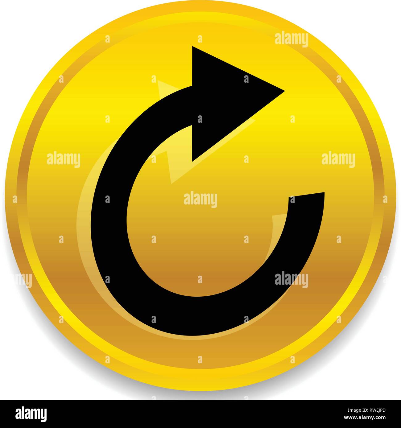 Circular arrow icon. Revolve, rotate, iteration concept icon Stock ...