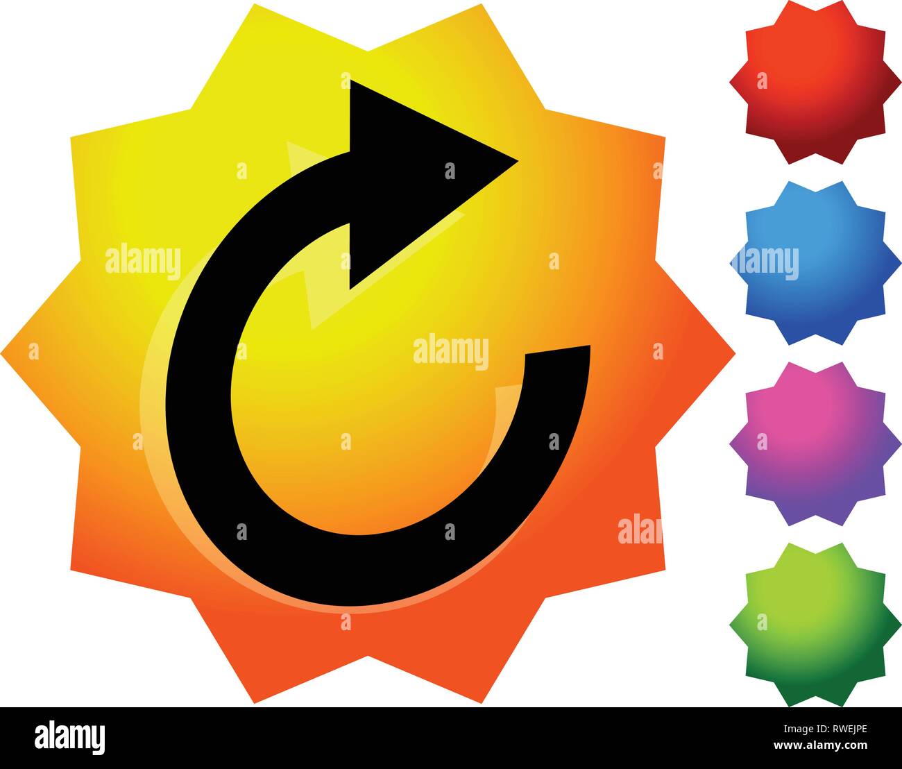 Circular arrow icon. Revolve, rotate, iteration concept icon Stock ...