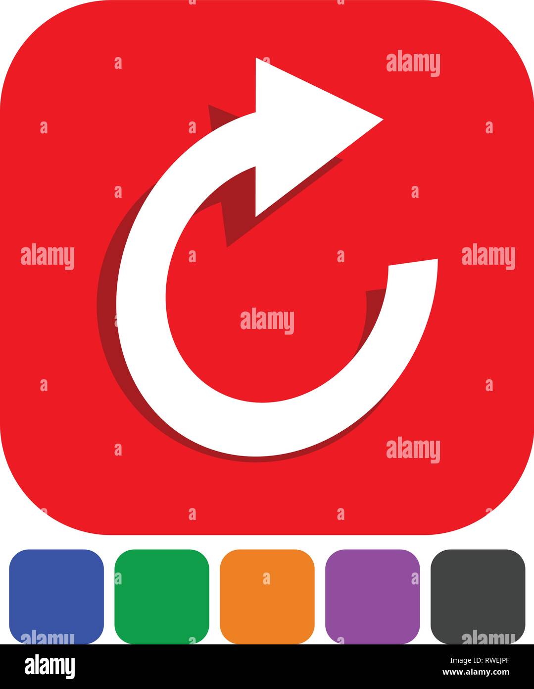 Circular arrow icon. Revolve, rotate, iteration concept icon Stock ...