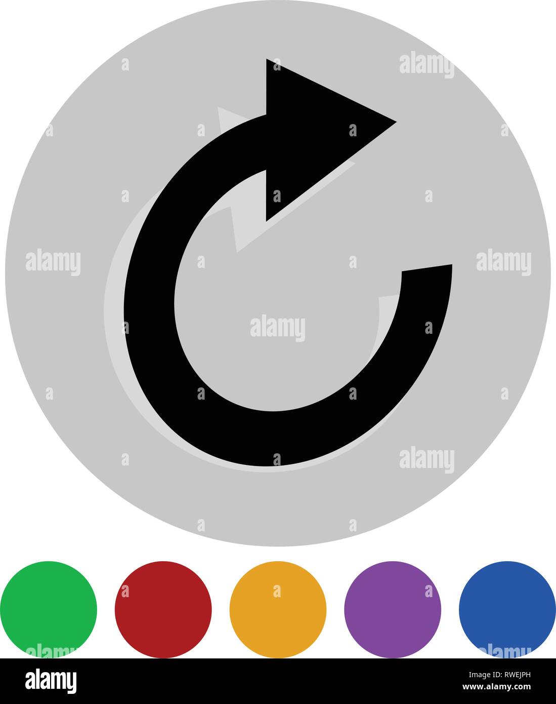 Circular arrow icon. Revolve, rotate, iteration concept icon Stock ...