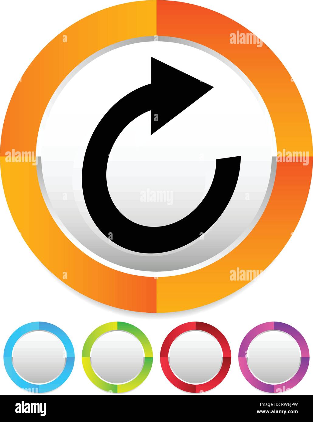 Circular arrow icon. Revolve, rotate, iteration concept icon Stock ...