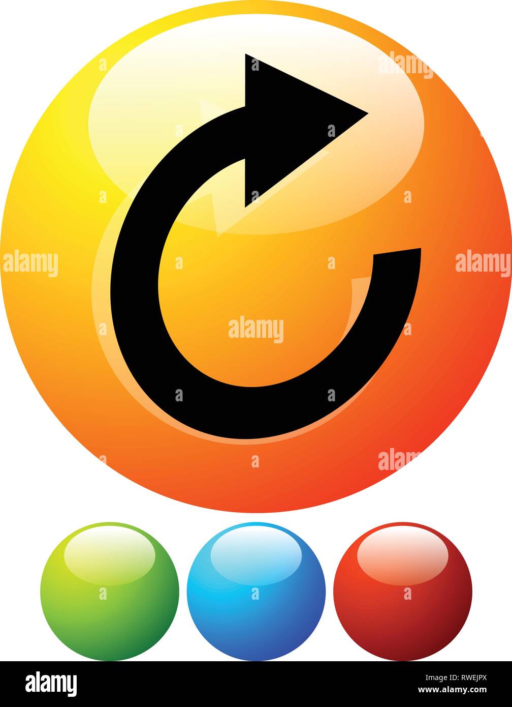 Circular arrow icon. Revolve, rotate, iteration concept icon Stock ...