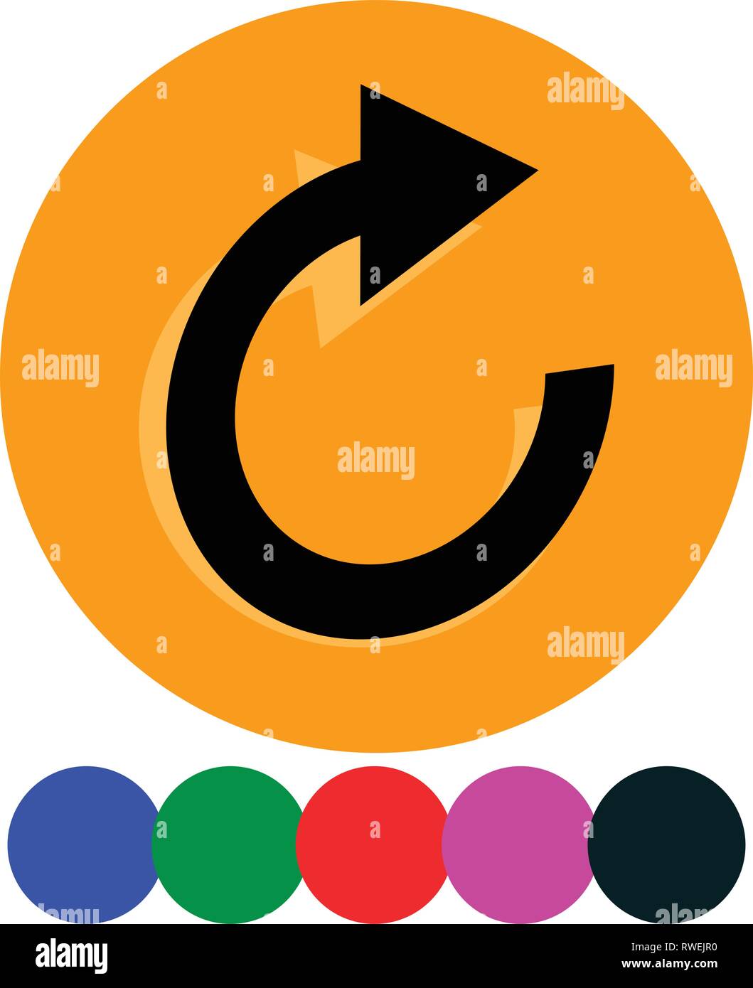 Circular arrow icon. Revolve, rotate, iteration concept icon Stock ...