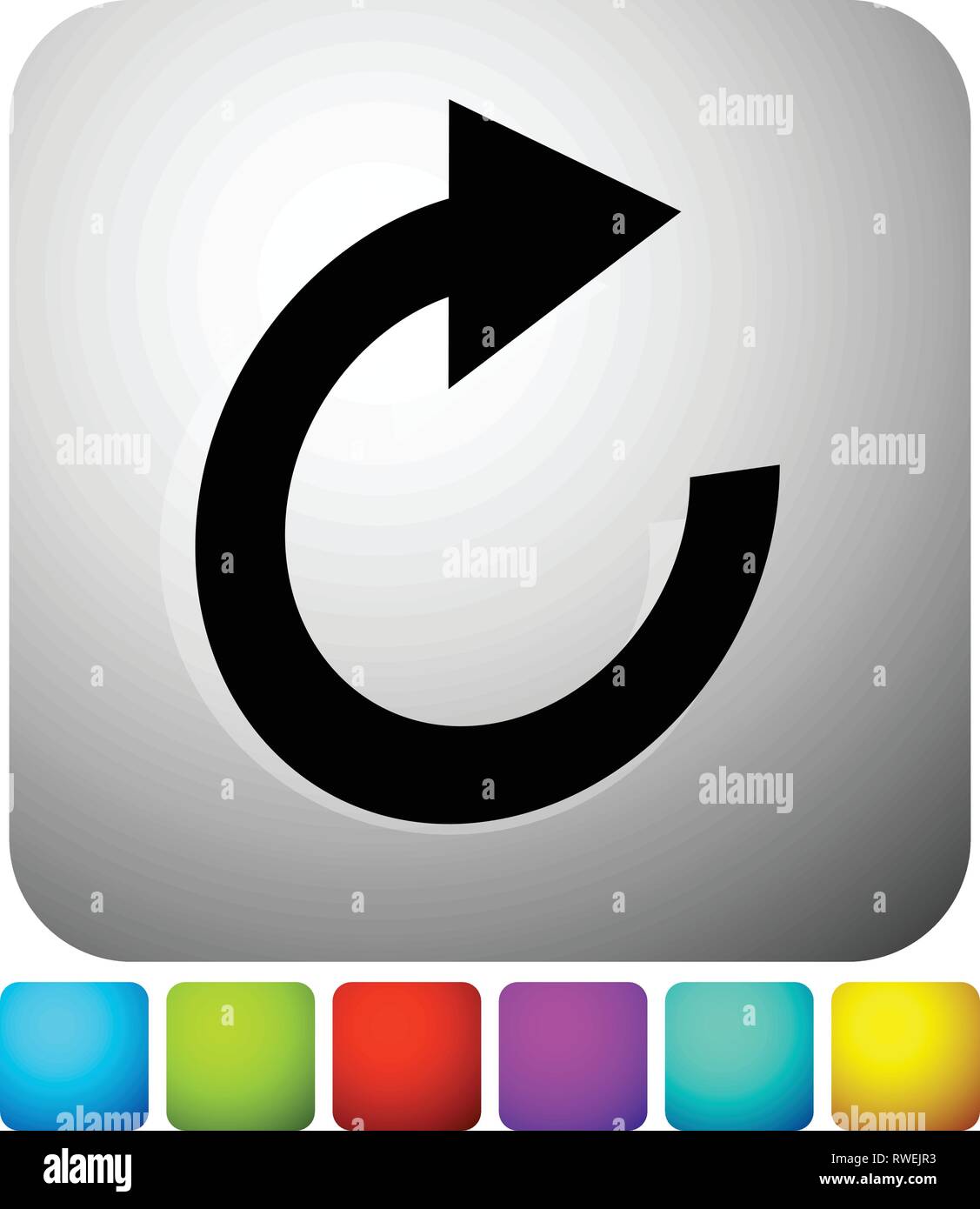 Circular arrow icon. Revolve, rotate, iteration concept icon Stock ...