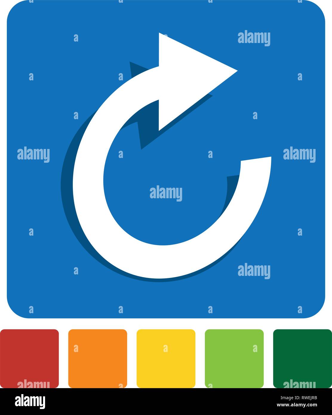 Circular arrow icon. Revolve, rotate, iteration concept icon Stock ...