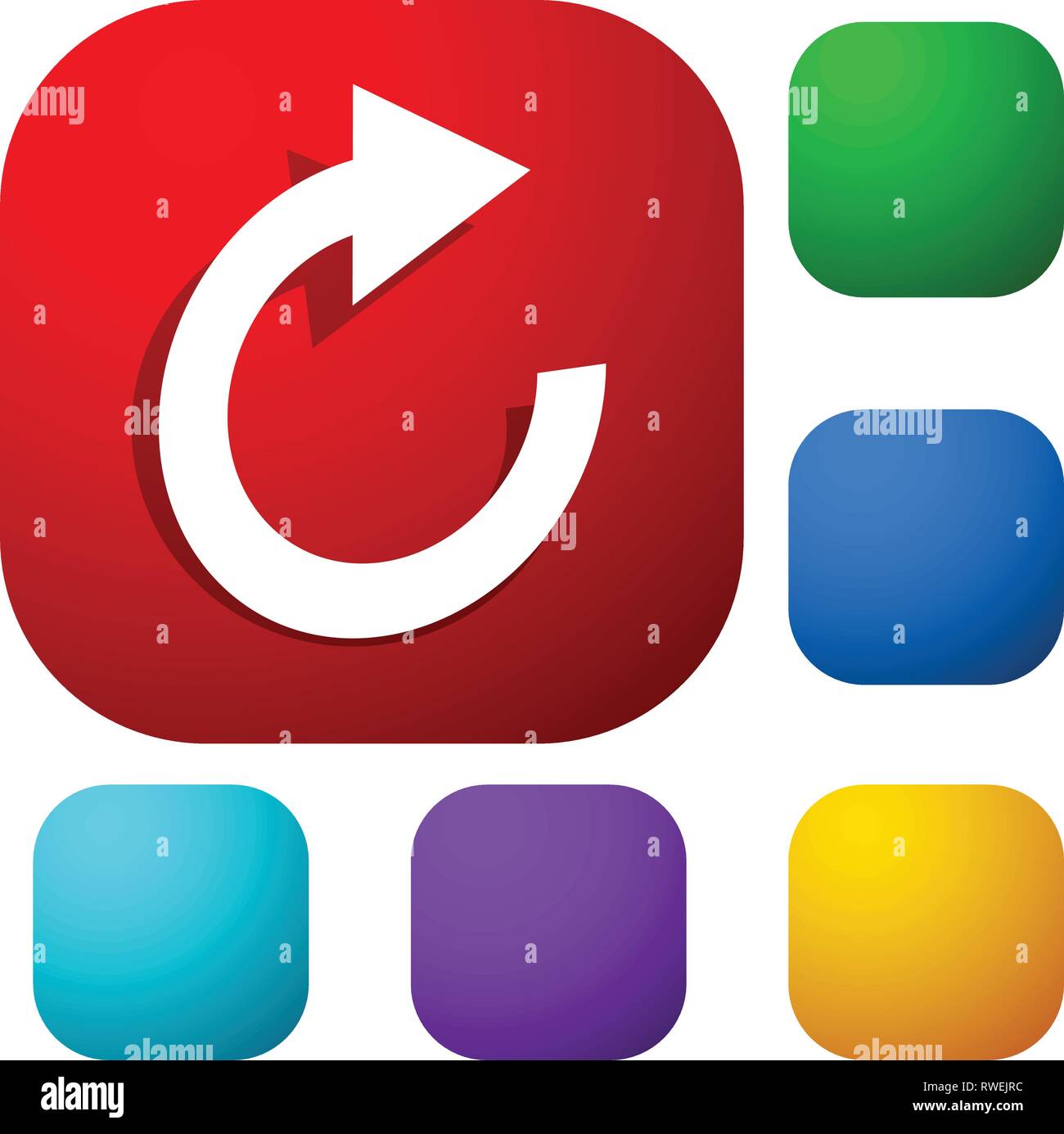 Circular arrow icon. Revolve, rotate, iteration concept icon Stock ...