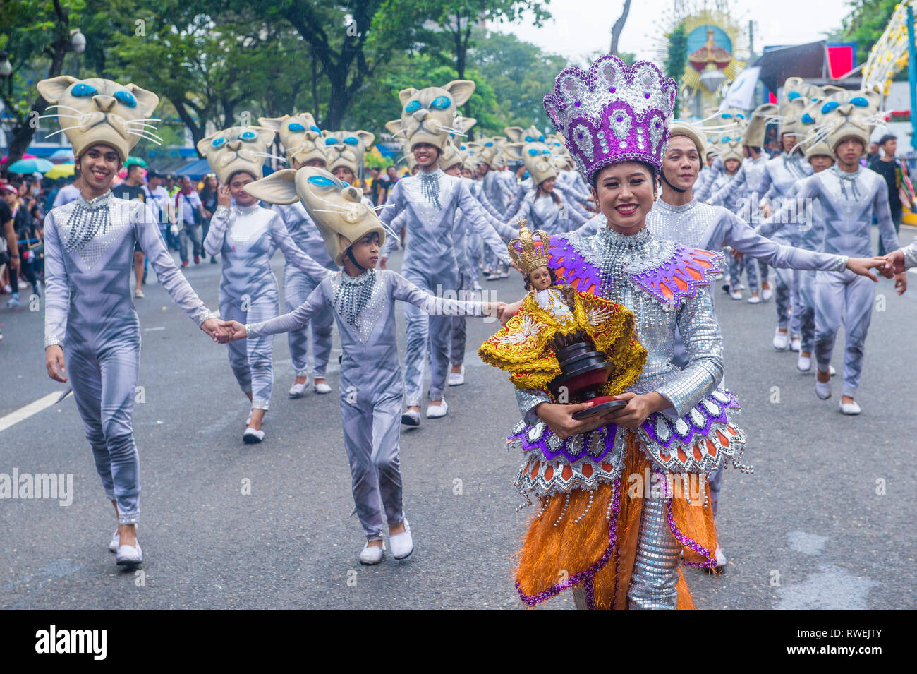 Participants in the Sinulog festival in Cebu city Philippines Stock ...