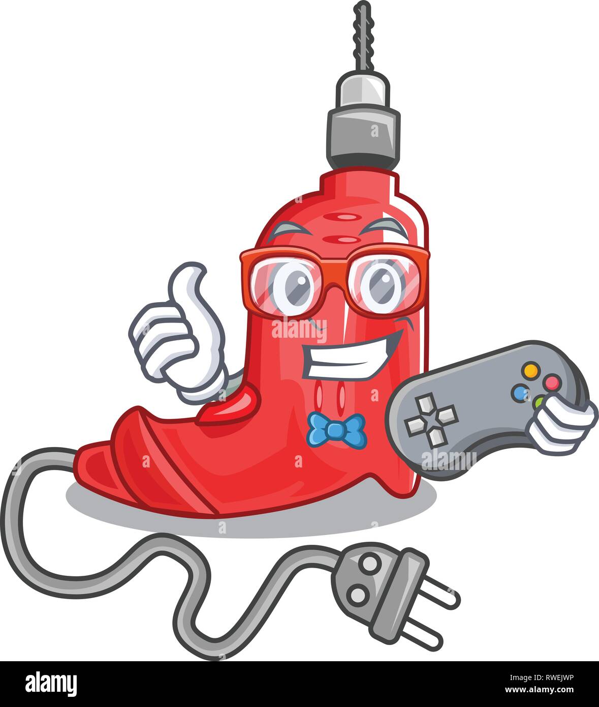 Gamer electric drill isolated with the mascot Stock Vector Image & Art ...