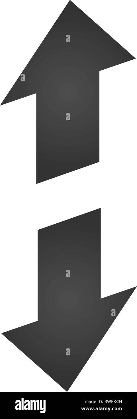 3d up and down arrows, shift direction arrows. Vector illustration ...