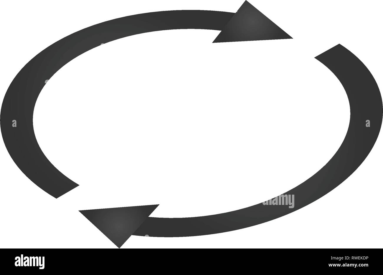 Two arrows curved into a circle 360 degrees, Vector illustration ...