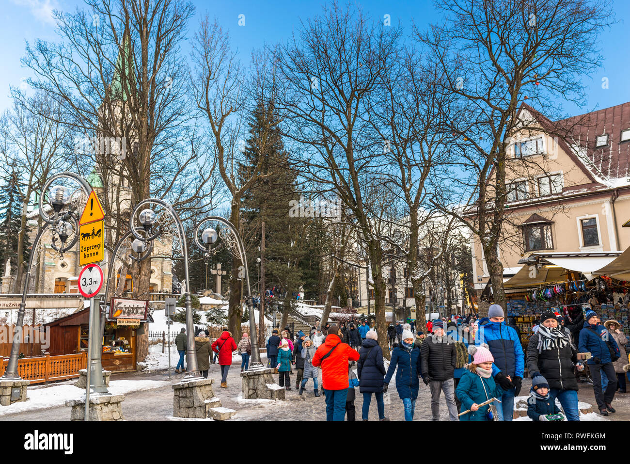 Architecture krupowki street zakopane poland hi-res stock photography ...