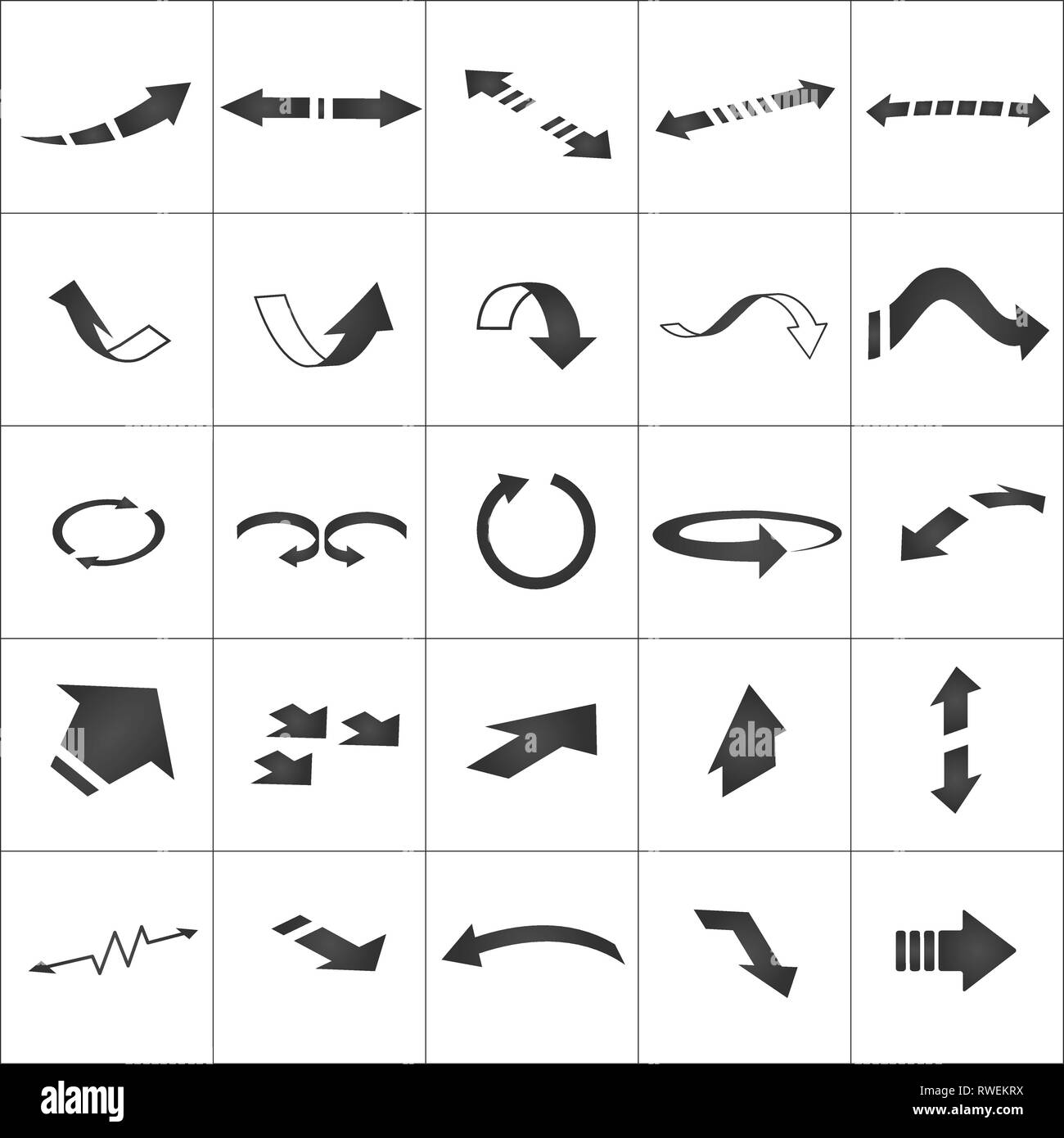 Arrows icons set for 3d design. pointers set collection Vector ...