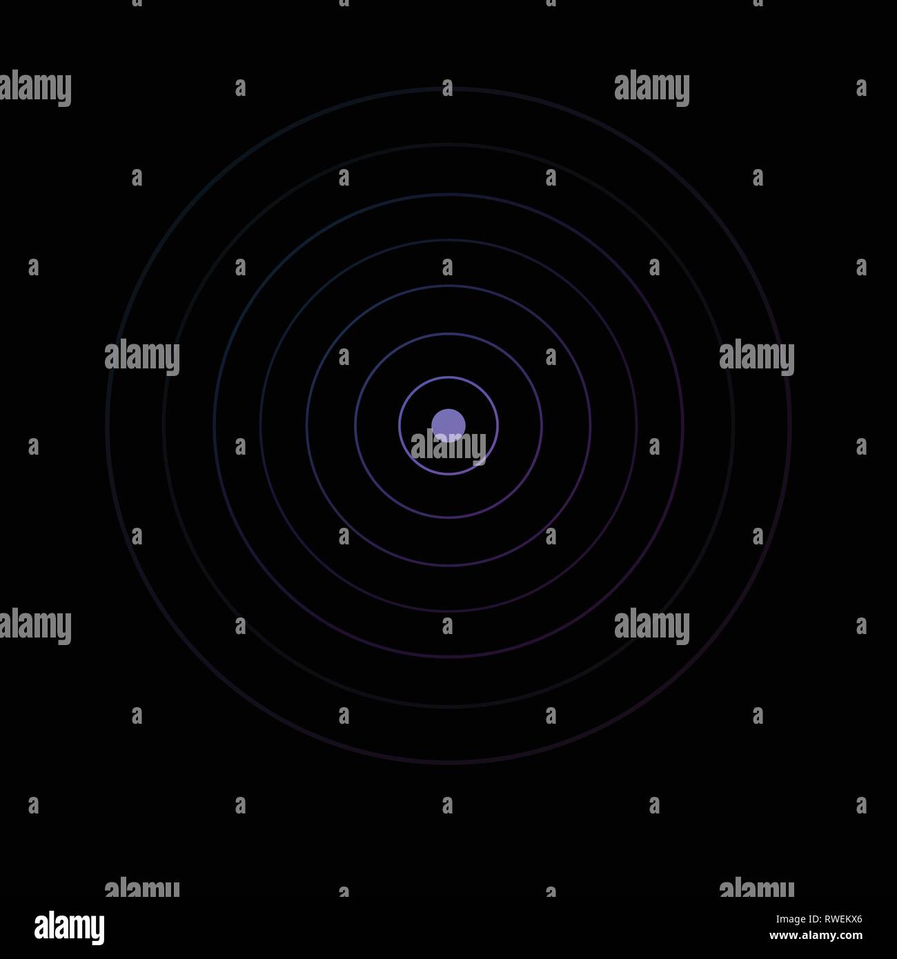 Concentric circle elements. Vector illustration for sound wave. Purple ...