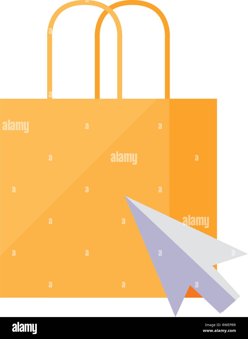 shopping bag with mouse arrow vector illustration design Stock Vector ...