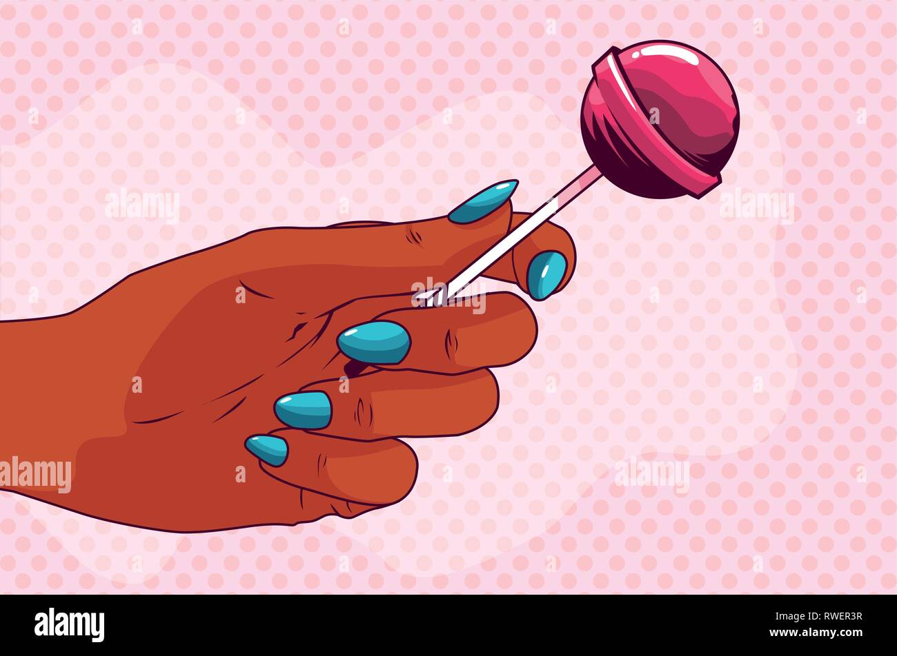 sweet lollipop pop art style vector illustration design Stock Vector ...
