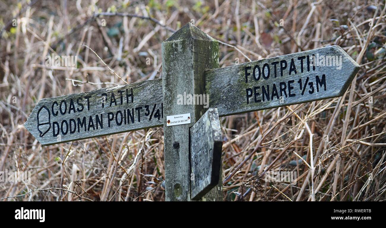 Signage, The Dodman, 150416 Stock Photo - Alamy