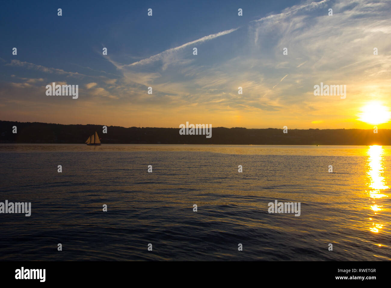 Sunset on Seneca Lake, New York Stock Photo - Alamy