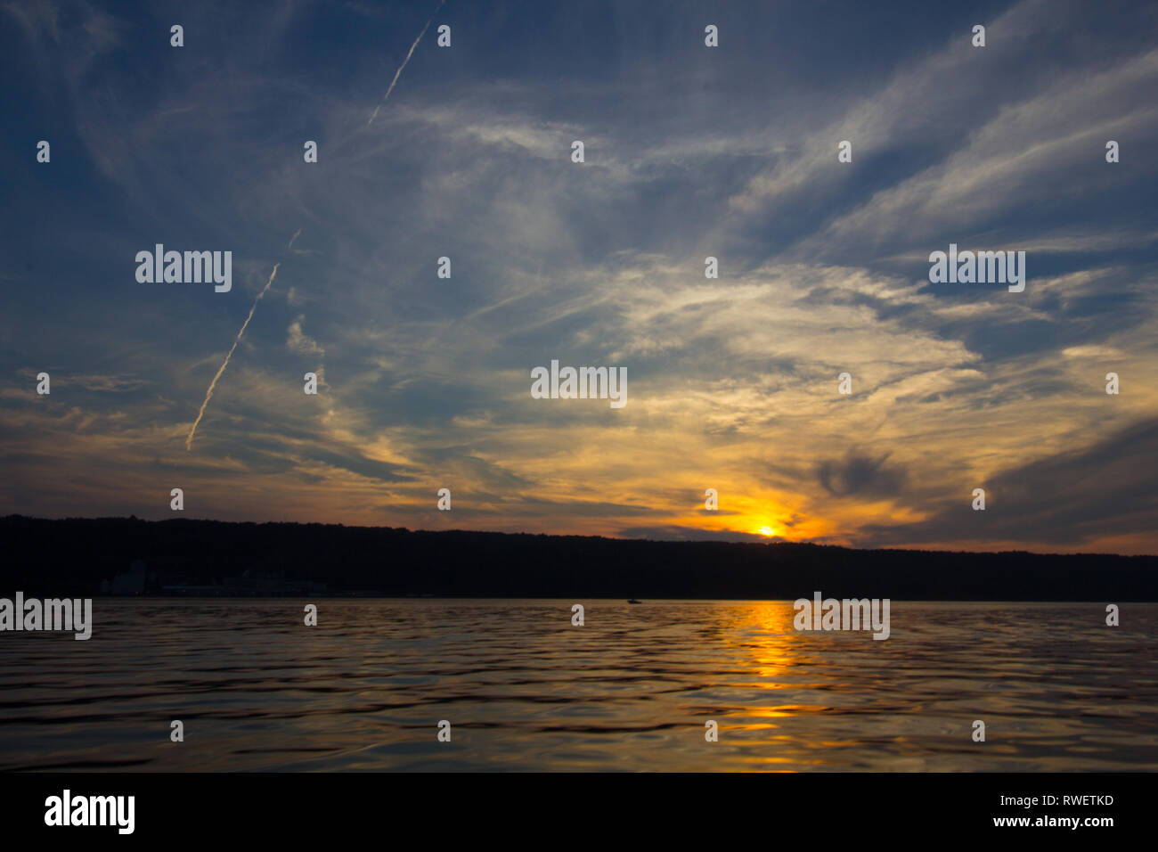Sunset on Seneca Lake, New York Stock Photo - Alamy
