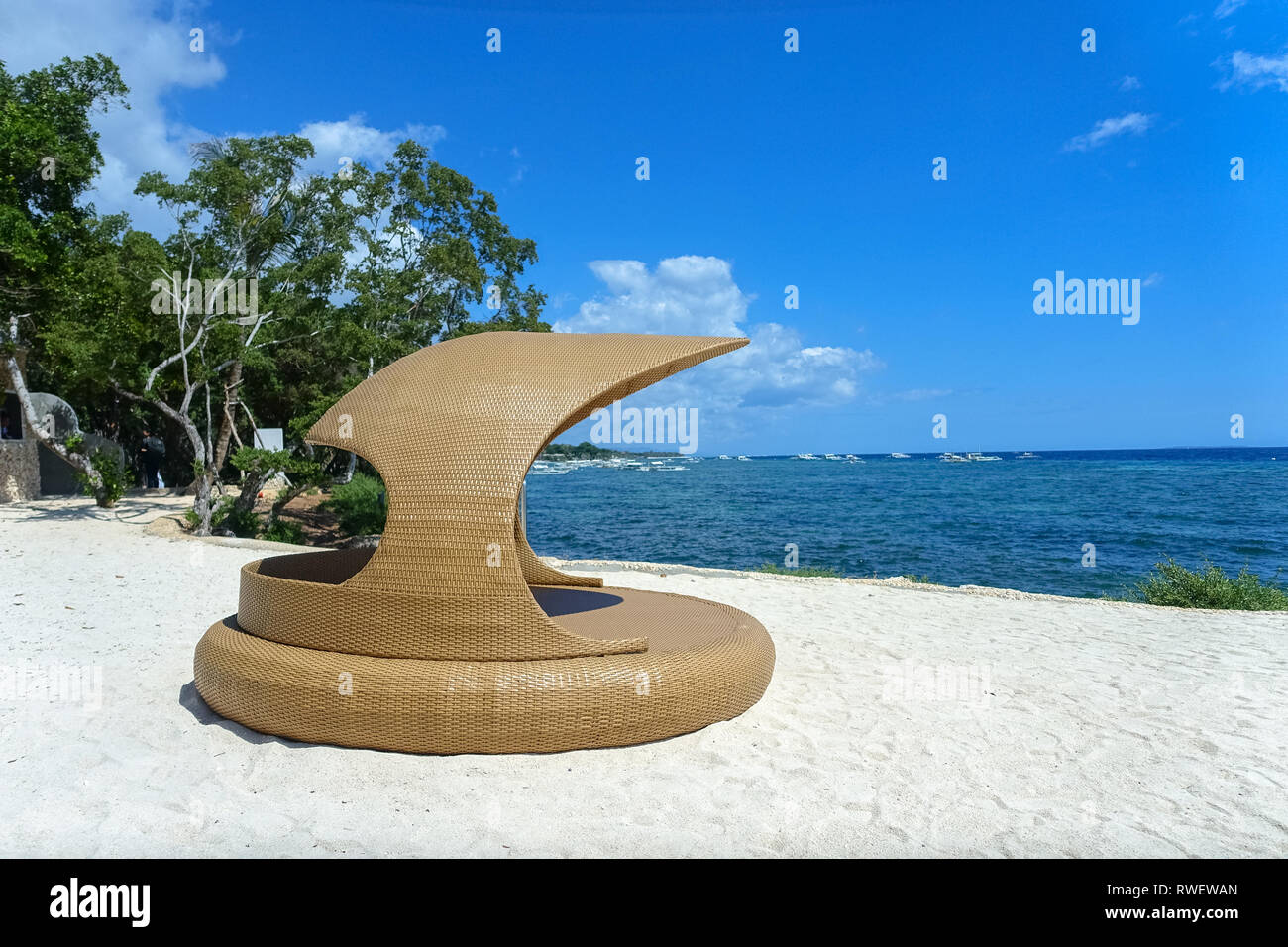 Modern Beach Chair on Panglao Island - Bohol, Philippines Stock Photo ...
