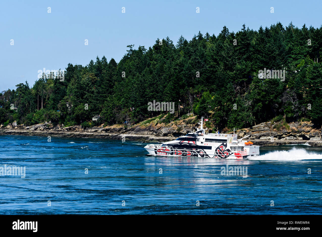 The, Empress, a Vancouver to Victoria commuter vessel in Active Pass ...