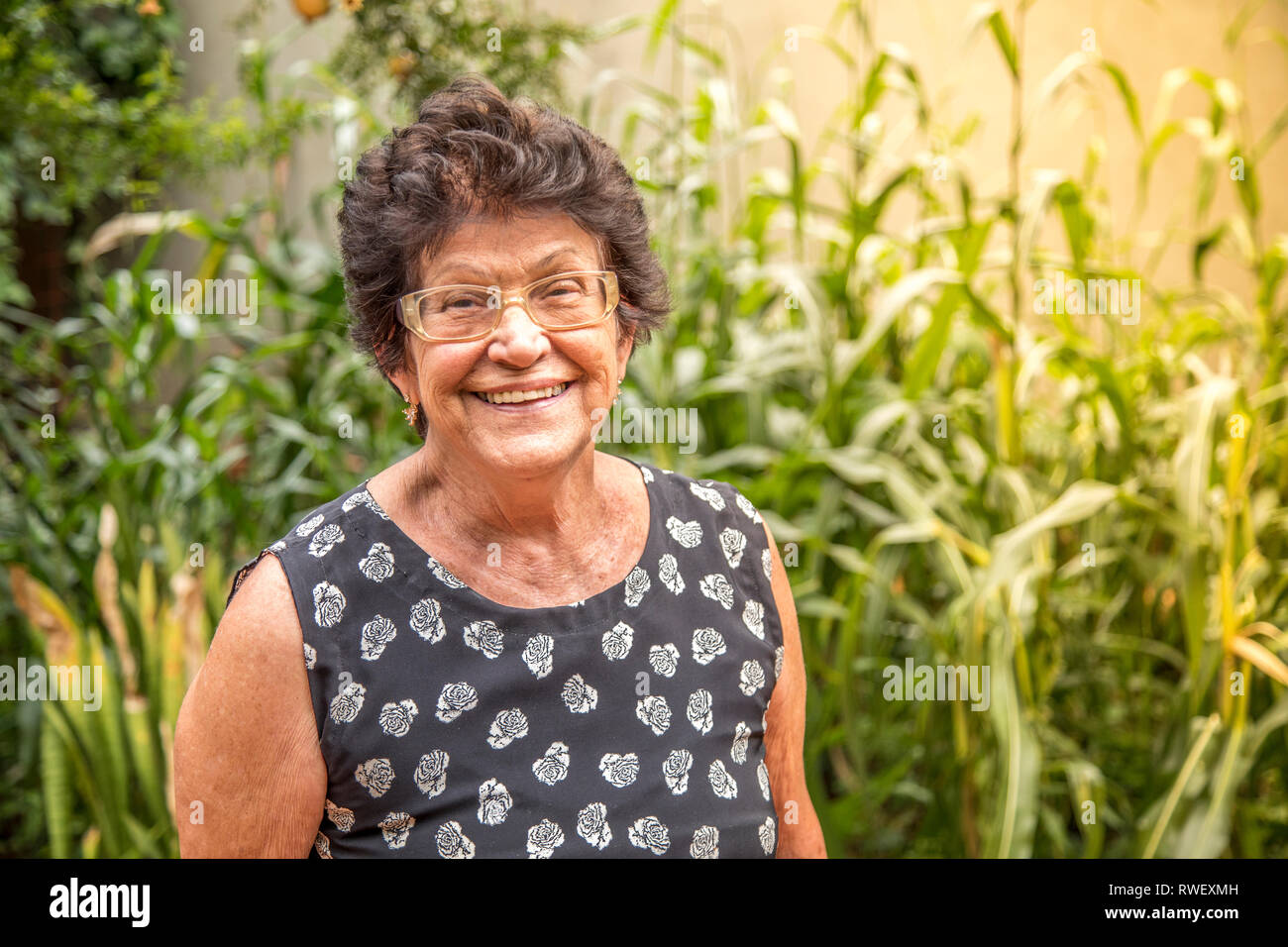 happy old woman smiling happy in old age Stock Photo - Alamy
