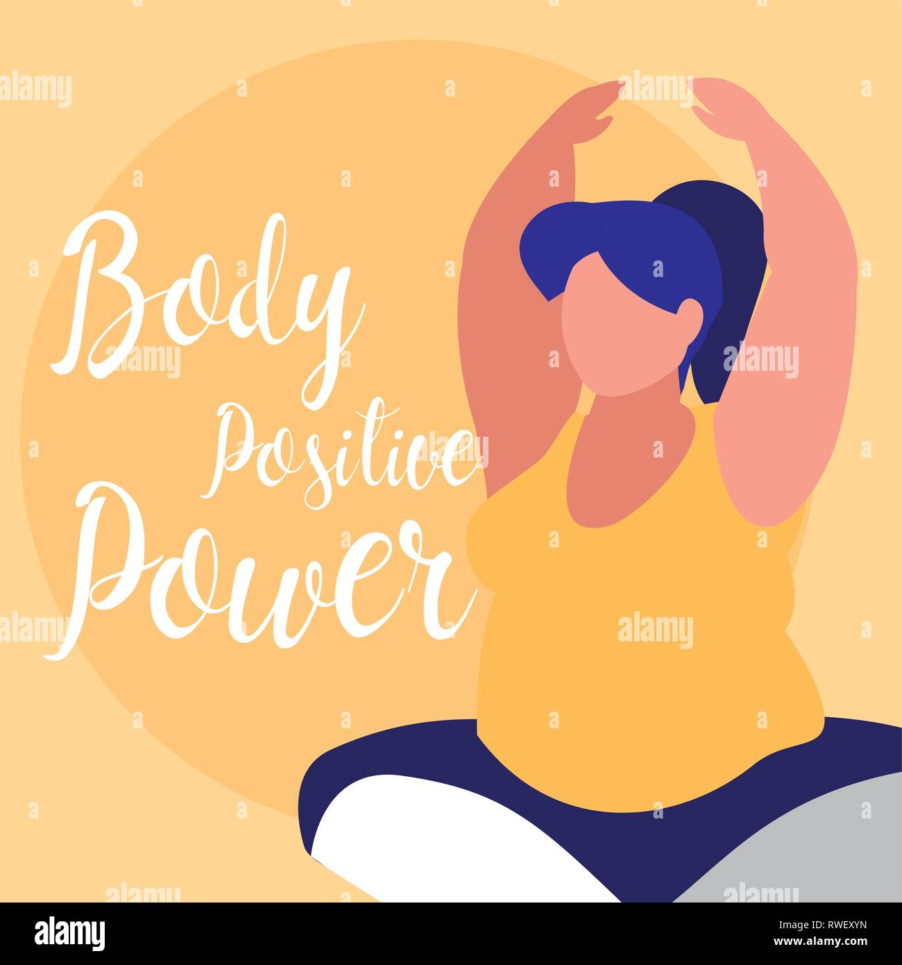 big woman exercising body positive power vector illustration design ...