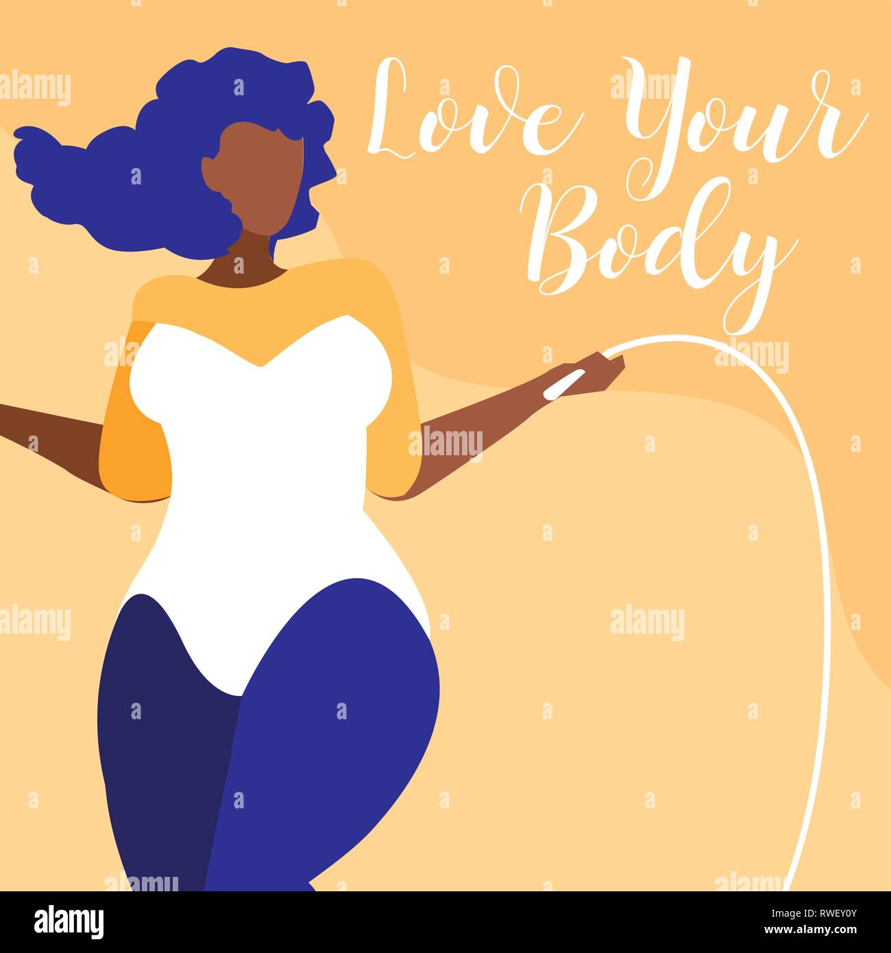 Overweight woman exercise ethnic Stock Vector Images - Alamy