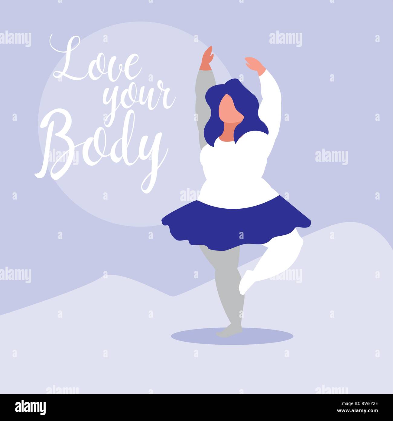 big woman exercising body positive power vector illustration design ...